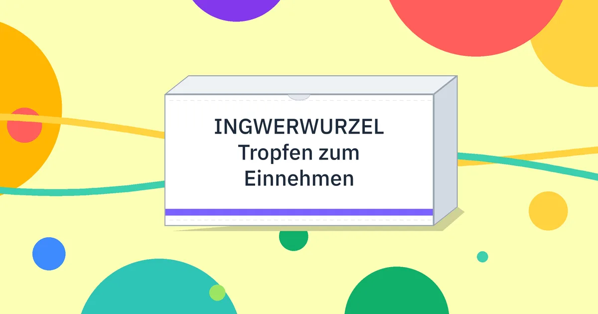 Symbolbild: Packung mit der Aufschrift INGWERWURZEL Tropfen zum Einnehmen (PZN 11866748) – Verfügbarkeit und Bezug in Apotheken in Frankfurt am Main