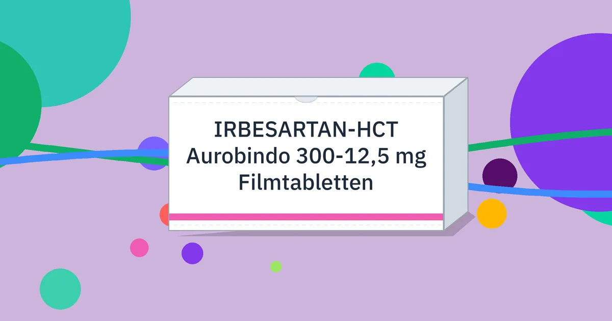 Symbolbild: Packung mit der Aufschrift IRBESARTAN-HCT Aurobindo 300-12,5 mg Filmtabletten (PZN 02816125) – Verfügbarkeit und Bezug in Apotheken in Frankfurt am Main