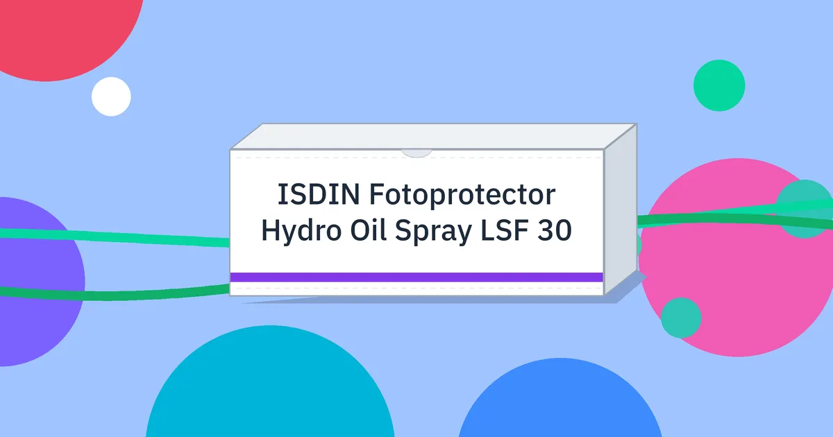 Symbolbild: Packung mit der Aufschrift ISDIN Fotoprotector Hydro Oil Spray LSF 30 (PZN 16574996) – Verfügbarkeit und Bezug in Apotheken in Frankfurt am Main