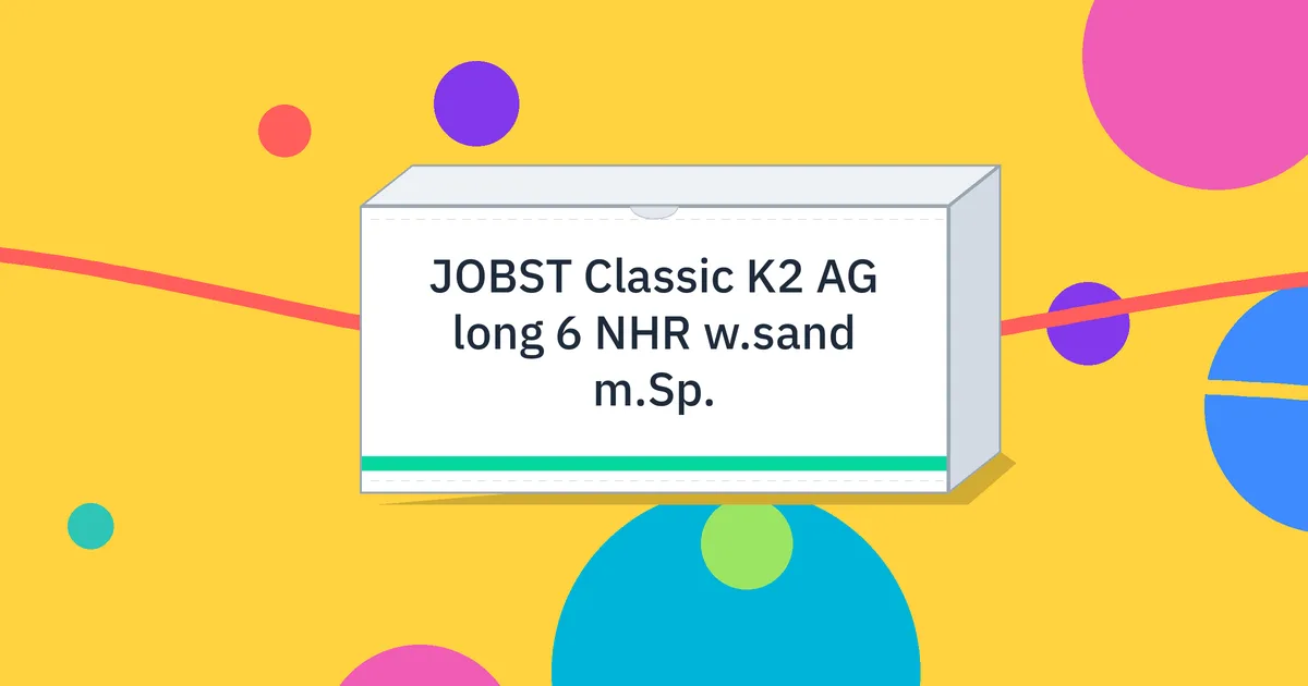 Symbolbild: Packung mit der Aufschrift JOBST Classic K2 AG long 6 NHR w.sand m.Sp. (PZN 11269969) – Verfügbarkeit und Bezug in Apotheken in Frankfurt am Main