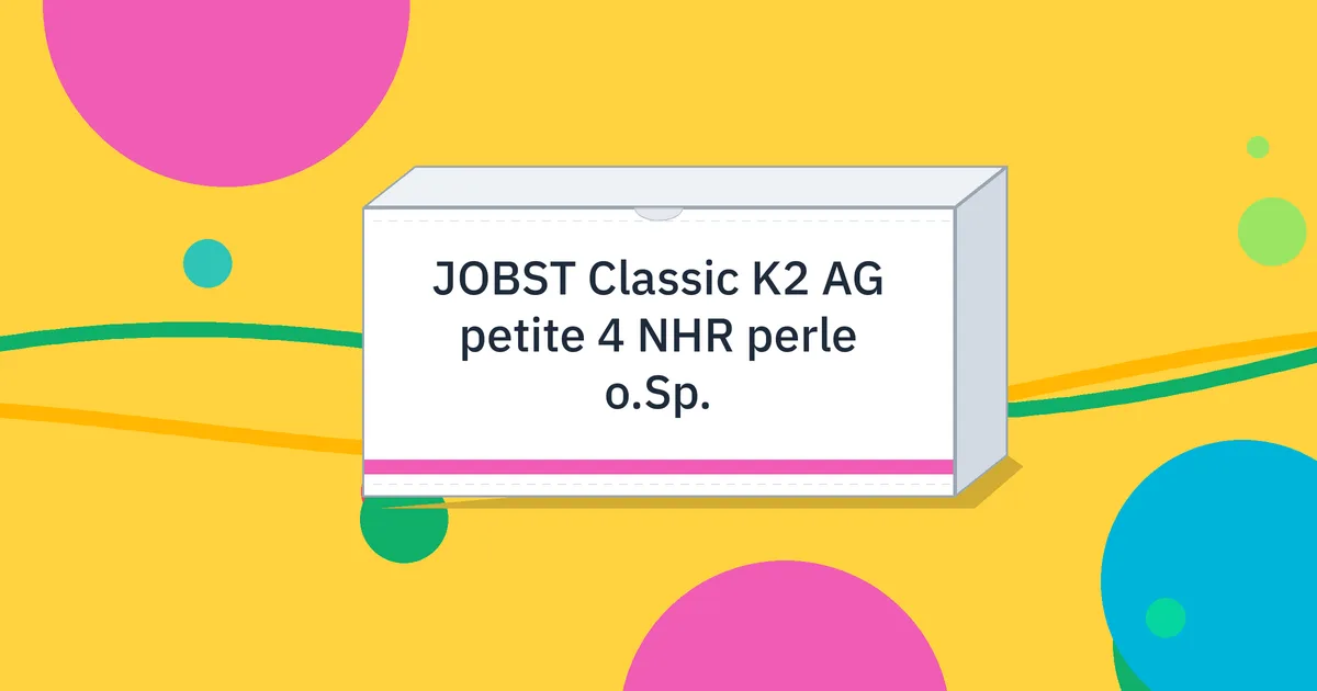 Symbolbild: Packung mit der Aufschrift JOBST Classic K2 AG petite 4 NHR perle o.Sp. (PZN 10727890) – Verfügbarkeit und Bezug in Apotheken in Frankfurt am Main