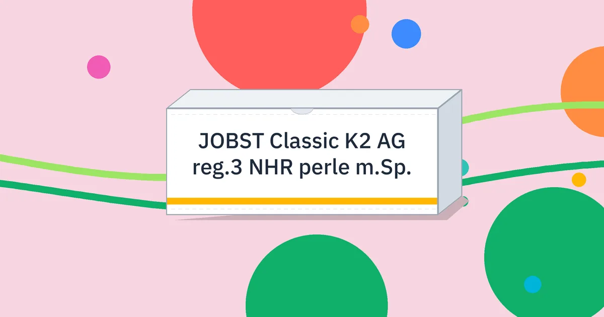 Symbolbild: Packung mit der Aufschrift JOBST Classic K2 AG reg.3 NHR perle m.Sp. (PZN 10727223) – Verfügbarkeit und Bezug in Apotheken in Frankfurt am Main