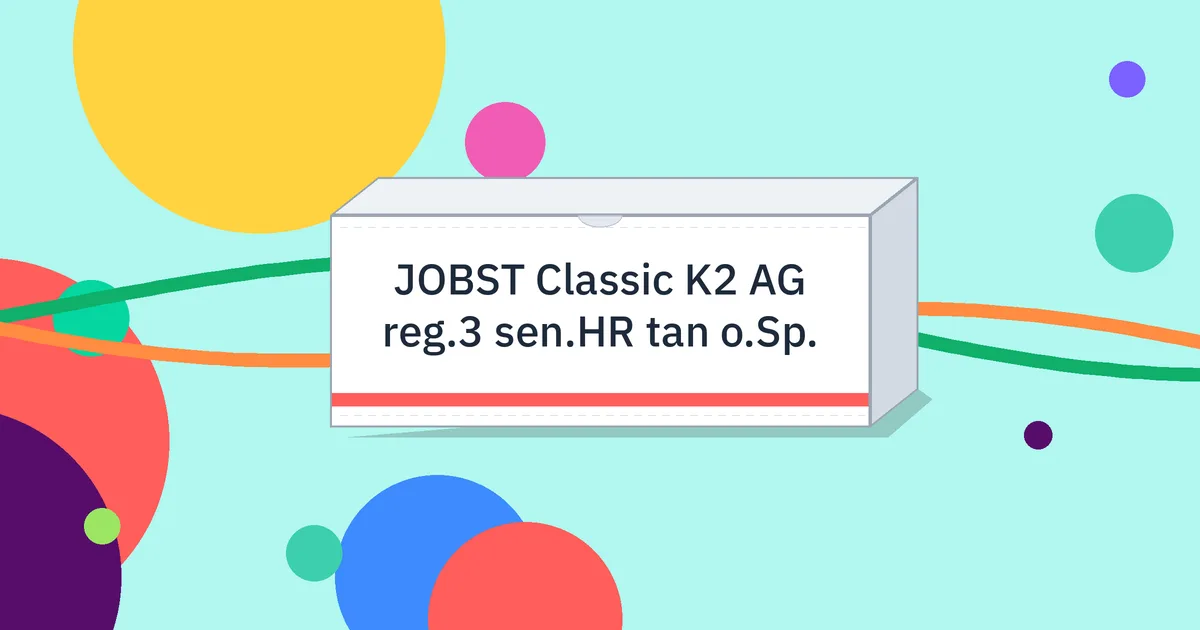 Symbolbild: Packung mit der Aufschrift JOBST Classic K2 AG reg.3 sen.HR tan o.Sp. (PZN 17959965) – Verfügbarkeit und Bezug in Apotheken in Frankfurt am Main