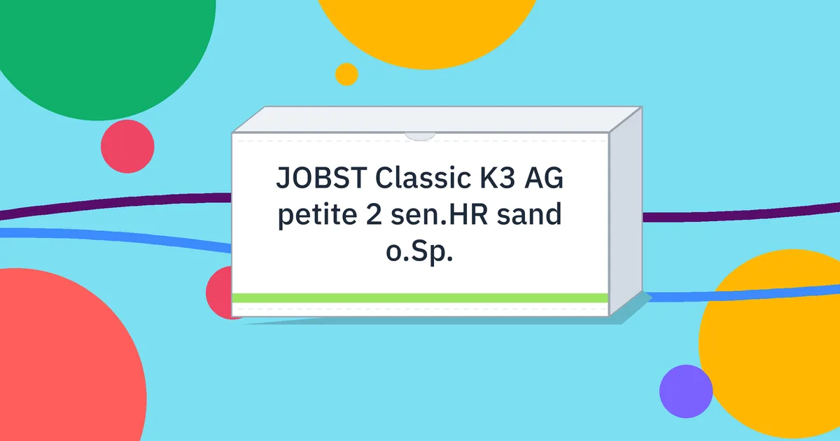 Symbolbild: Packung mit der Aufschrift JOBST Classic K3 AG petite 2 sen.HR sand o.Sp. (PZN 17956240) – Verfügbarkeit und Bezug in Apotheken in Frankfurt am Main