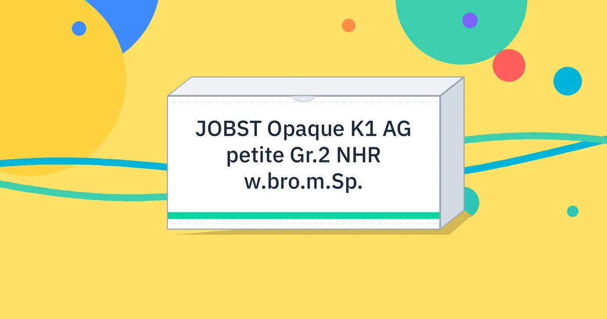 Symbolbild: Packung mit der Aufschrift JOBST Opaque K1 AG petite Gr.2 NHR w.bro.m.Sp. (PZN 13084748) – Verfügbarkeit und Bezug in Apotheken in Frankfurt am Main