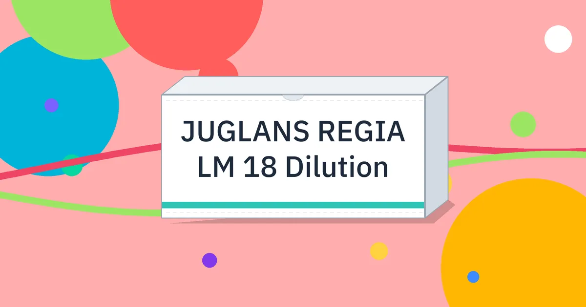 Symbolbild: Packung mit der Aufschrift JUGLANS REGIA LM 18 Dilution (PZN 12916193) – Verfügbarkeit und Bezug in Apotheken in Frankfurt am Main