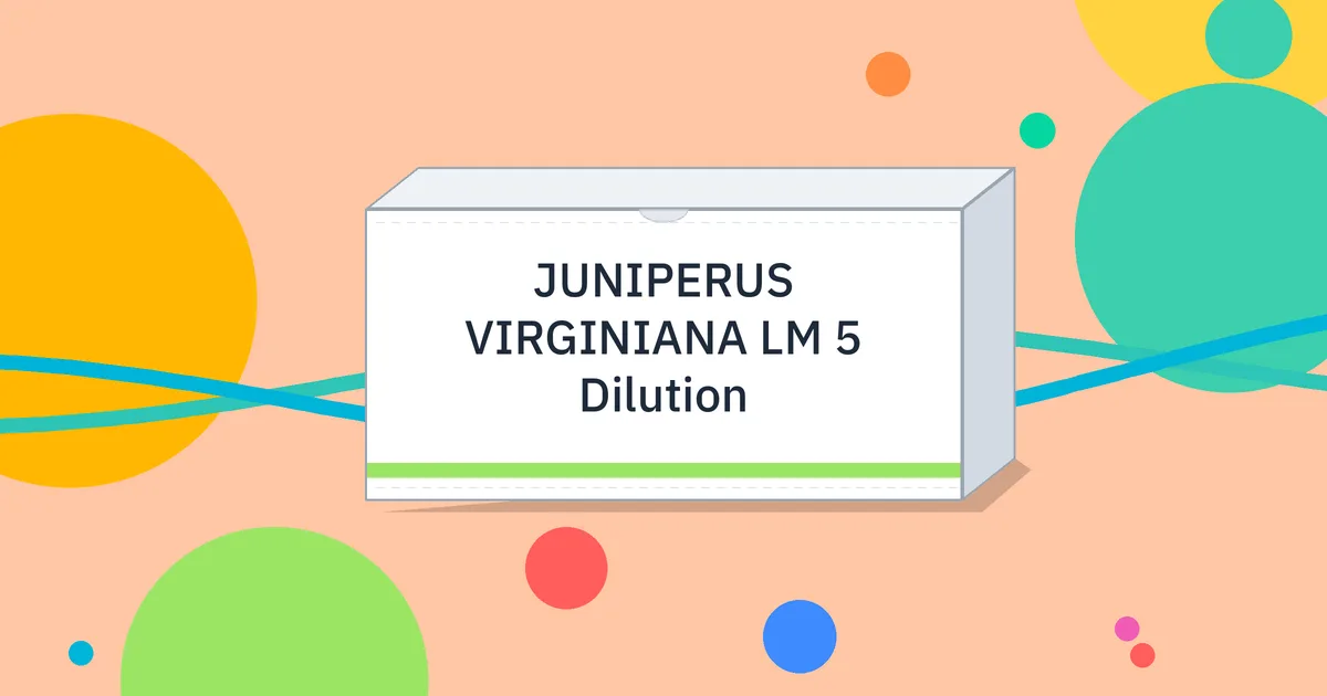 Symbolbild: Packung mit der Aufschrift JUNIPERUS VIRGINIANA LM 5 Dilution (PZN 13565011) – Verfügbarkeit und Bezug in Apotheken in Frankfurt am Main