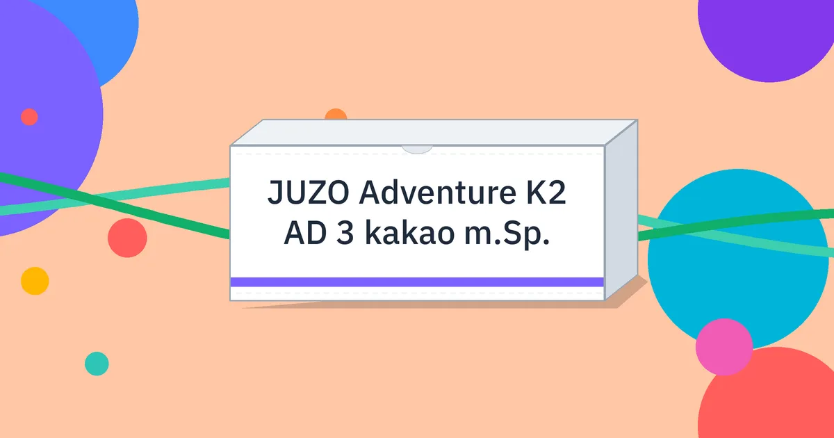Symbolbild: Packung mit der Aufschrift JUZO Adventure K2 AD 3 kakao m.Sp. (PZN 14972907) – Verfügbarkeit und Bezug in Apotheken in Frankfurt am Main