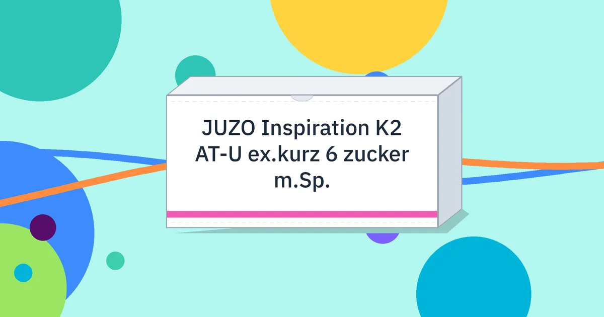 Symbolbild: Packung mit der Aufschrift JUZO Inspiration K2 AT-U ex.kurz 6 zucker m.Sp. (PZN 14966108) – Verfügbarkeit und Bezug in Apotheken in Frankfurt am Main