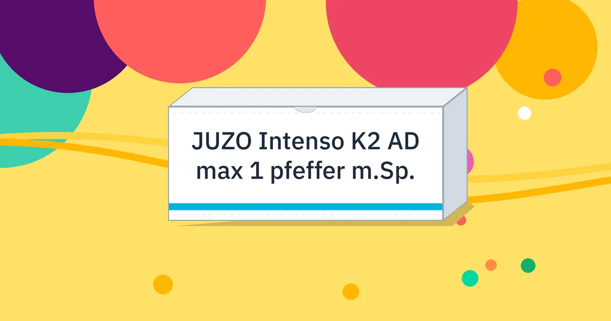 Symbolbild: Packung mit der Aufschrift JUZO Intenso K2 AD max 1 pfeffer m.Sp. (PZN 18609049) – Verfügbarkeit und Bezug in Apotheken in Frankfurt am Main