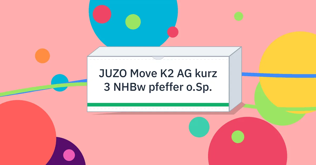 Symbolbild: Packung mit der Aufschrift JUZO Move K2 AG kurz 3 NHBw pfeffer o.Sp. (PZN 16641304) – Verfügbarkeit und Bezug in Apotheken in Frankfurt am Main