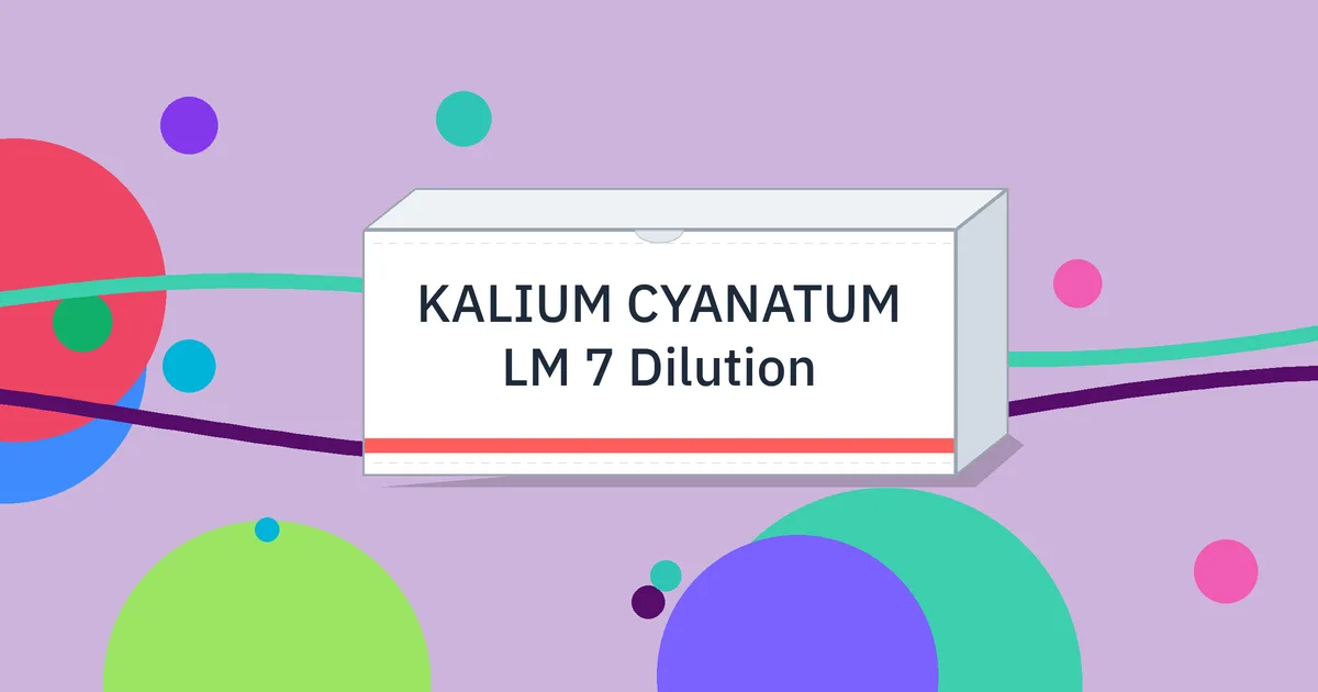 Symbolbild: Packung mit der Aufschrift KALIUM CYANATUM LM 7 Dilution (PZN 12920527) – Verfügbarkeit und Bezug in Apotheken in Frankfurt am Main