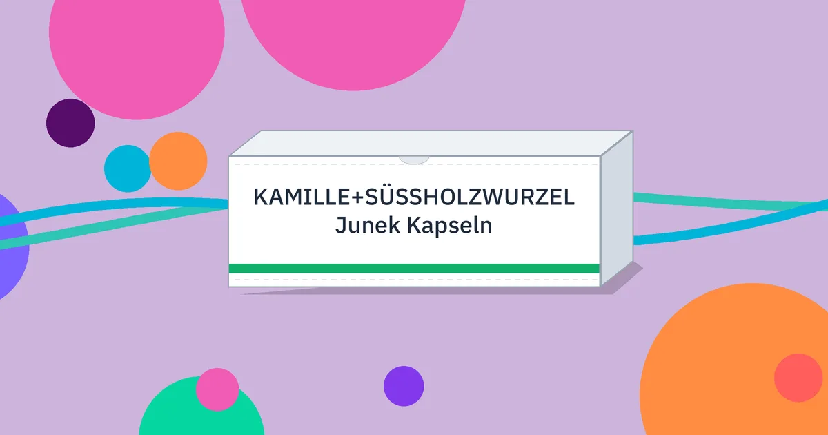 Symbolbild: Packung mit der Aufschrift KAMILLE+SÜSSHOLZWURZEL Junek Kapseln (PZN 03547710) – Verfügbarkeit und Bezug in Apotheken in Frankfurt am Main