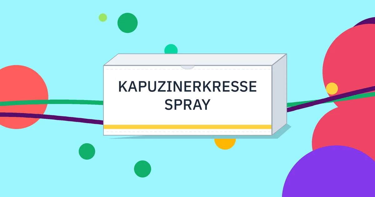 Symbolbild: Packung mit der Aufschrift KAPUZINERKRESSE SPRAY (PZN 18259394) – Verfügbarkeit und Bezug in Apotheken in Frankfurt am Main