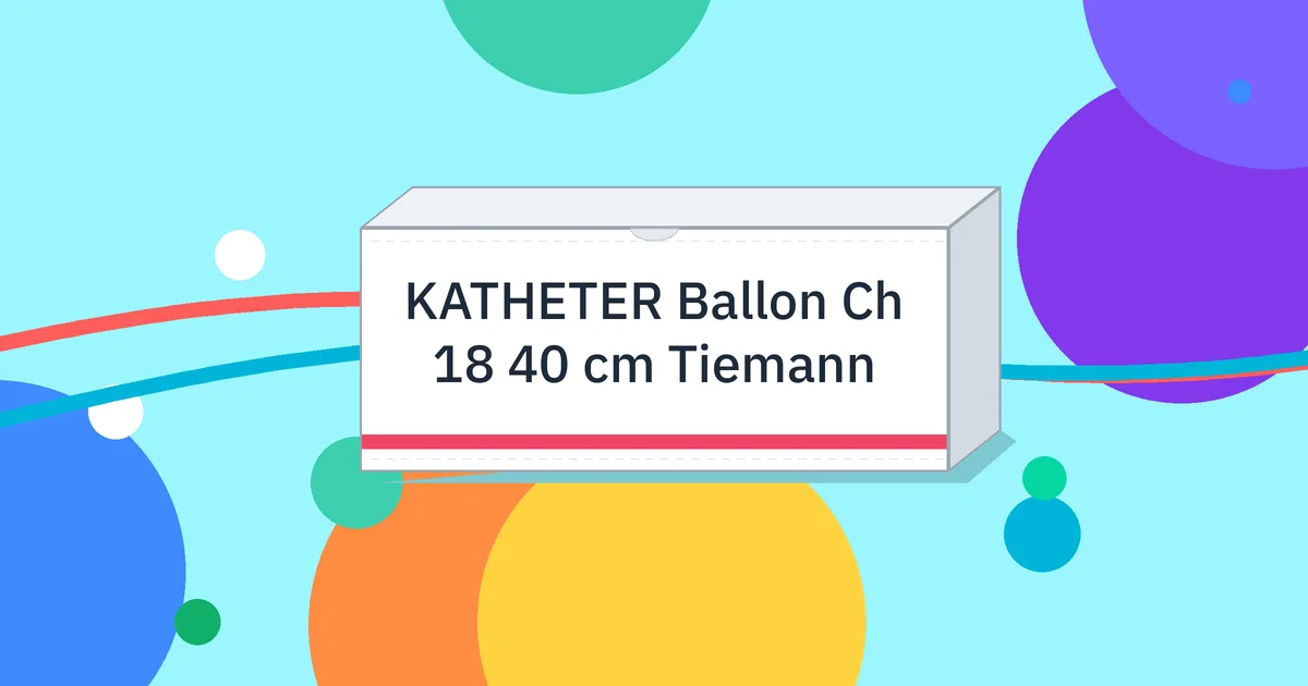Symbolbild: Packung mit der Aufschrift KATHETER Ballon Ch 18 40 cm Tiemann (PZN 01730746) – Verfügbarkeit und Bezug in Apotheken in Frankfurt am Main