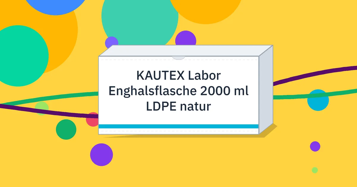 Symbolbild: Packung mit der Aufschrift KAUTEX Labor Enghalsflasche 2000 ml LDPE natur (PZN 18188010) – Verfügbarkeit und Bezug in Apotheken in Frankfurt am Main