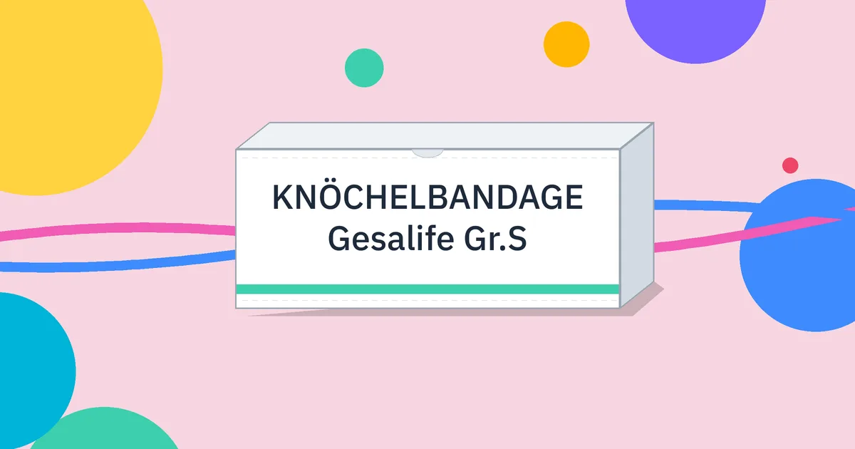Symbolbild: Packung mit der Aufschrift KNÖCHELBANDAGE Gesalife Gr.S (PZN 03862021) – Verfügbarkeit und Bezug in Apotheken in Frankfurt am Main