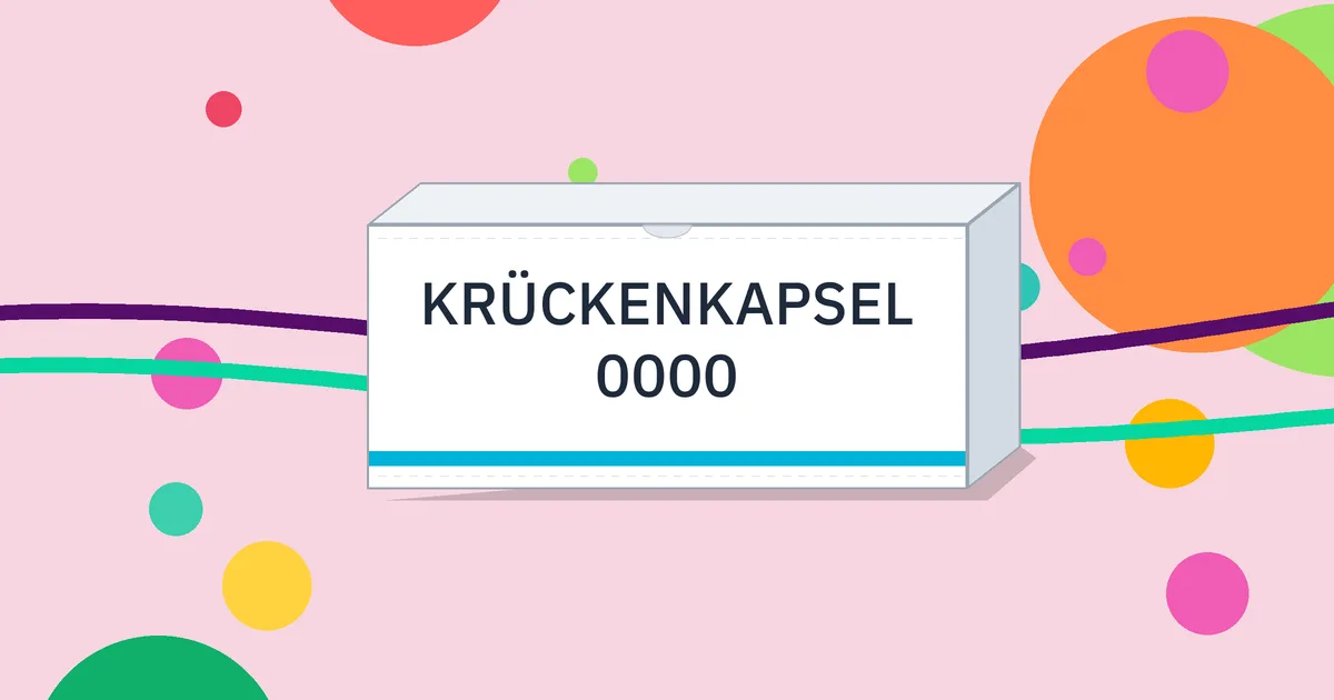 Symbolbild: Packung mit der Aufschrift KRÜCKENKAPSEL 0000 (PZN 02008945) – Verfügbarkeit und Bezug in Apotheken in Frankfurt am Main