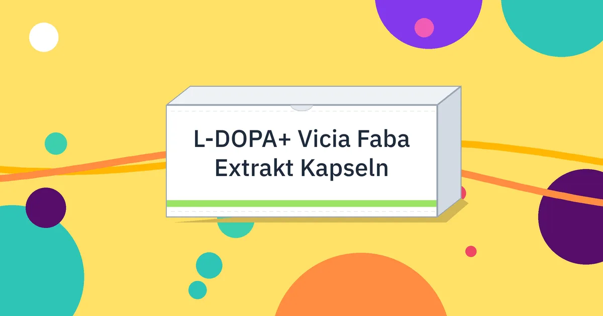 Symbolbild: Packung mit der Aufschrift L-DOPA+ Vicia Faba Extrakt Kapseln (PZN 18181195) – Verfügbarkeit und Bezug in Apotheken in Frankfurt am Main