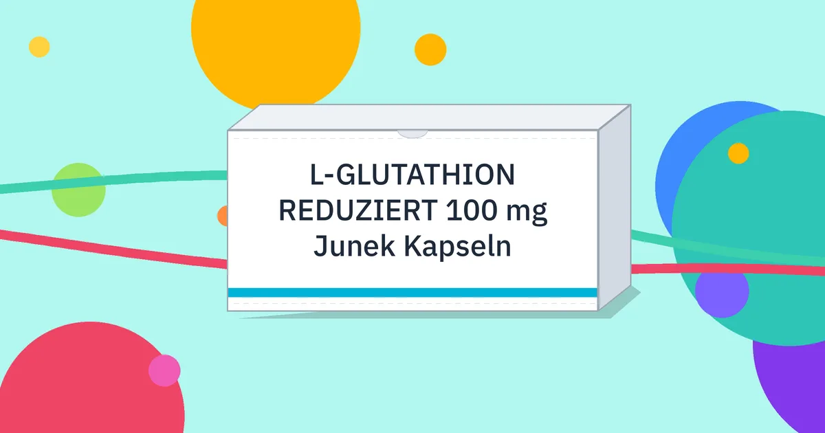 Symbolbild: Packung mit der Aufschrift L-GLUTATHION REDUZIERT 100 mg Junek Kapseln (PZN 09786083) – Verfügbarkeit und Bezug in Apotheken in Frankfurt am Main