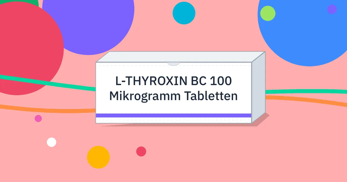 Symbolbild: Packung mit der Aufschrift L-THYROXIN BC 100 Mikrogramm Tabletten (PZN 17627660) – Verfügbarkeit und Bezug in Apotheken in Frankfurt am Main