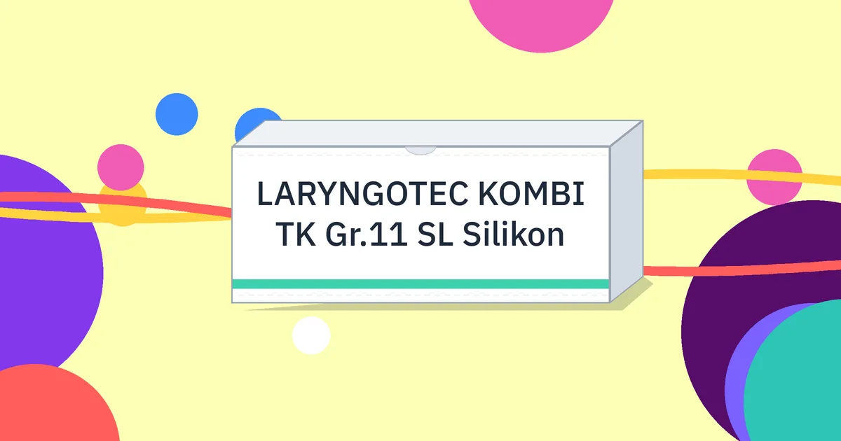 Symbolbild: Packung mit der Aufschrift LARYNGOTEC KOMBI TK Gr.11 SL Silikon (PZN 03310327) – Verfügbarkeit und Bezug in Apotheken in Frankfurt am Main
