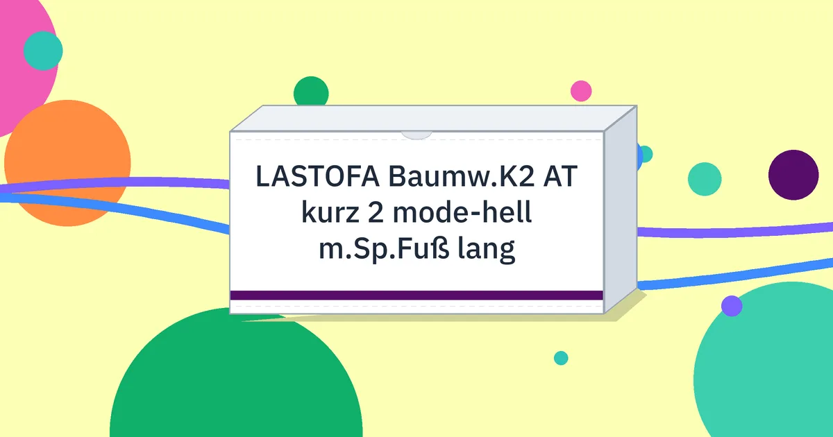 Symbolbild: Packung mit der Aufschrift LASTOFA Baumw.K2 AT kurz 2 mode-hell m.Sp.Fuß lang (PZN 01951269) – Verfügbarkeit und Bezug in Apotheken in Frankfurt am Main