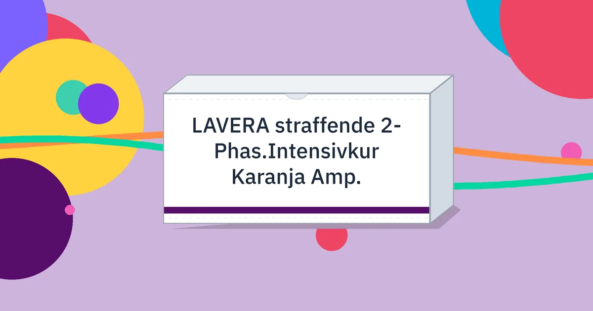 Symbolbild: Packung mit der Aufschrift LAVERA straffende 2-Phas.Intensivkur Karanja Amp. (PZN 14362830) – Verfügbarkeit und Bezug in Apotheken in Frankfurt am Main
