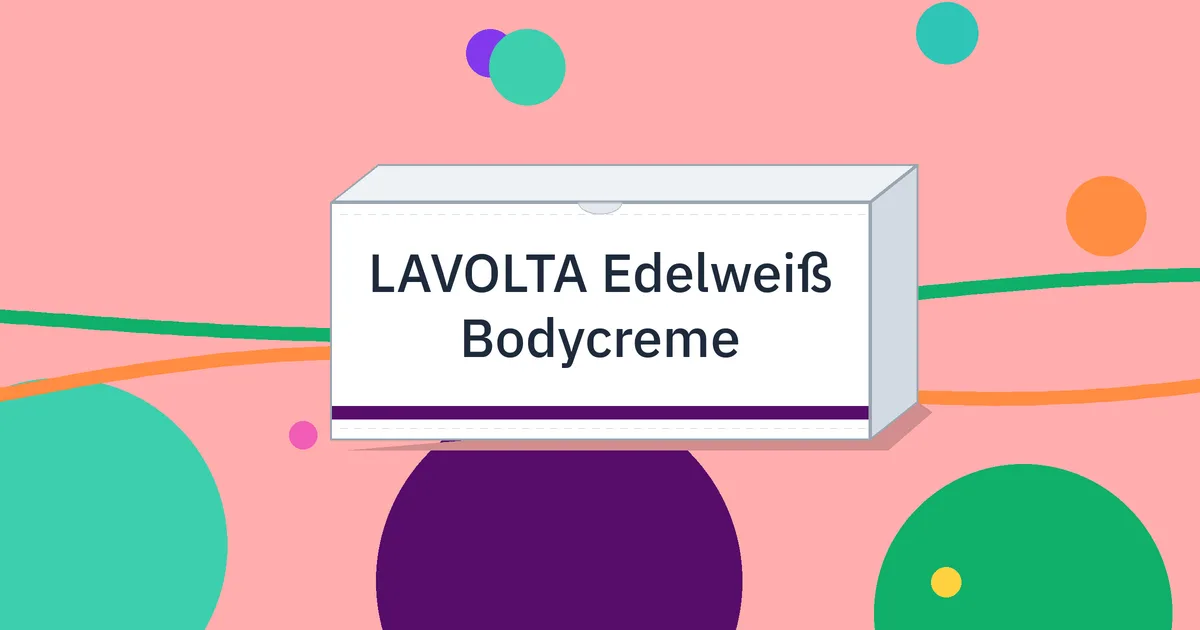 Symbolbild: Packung mit der Aufschrift LAVOLTA Edelweiß Bodycreme (PZN 03720686) – Verfügbarkeit und Bezug in Apotheken in Frankfurt am Main