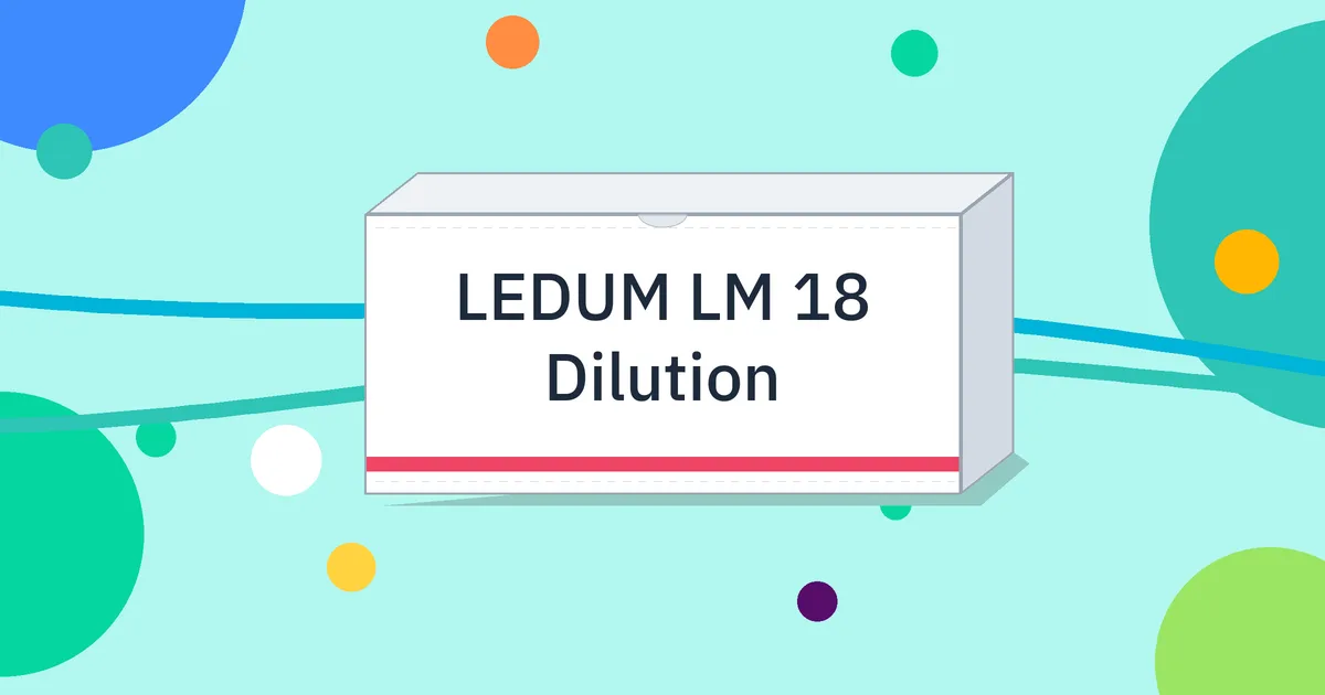 Symbolbild: Packung mit der Aufschrift LEDUM LM 18 Dilution (PZN 02602654) – Verfügbarkeit und Bezug in Apotheken in Frankfurt am Main