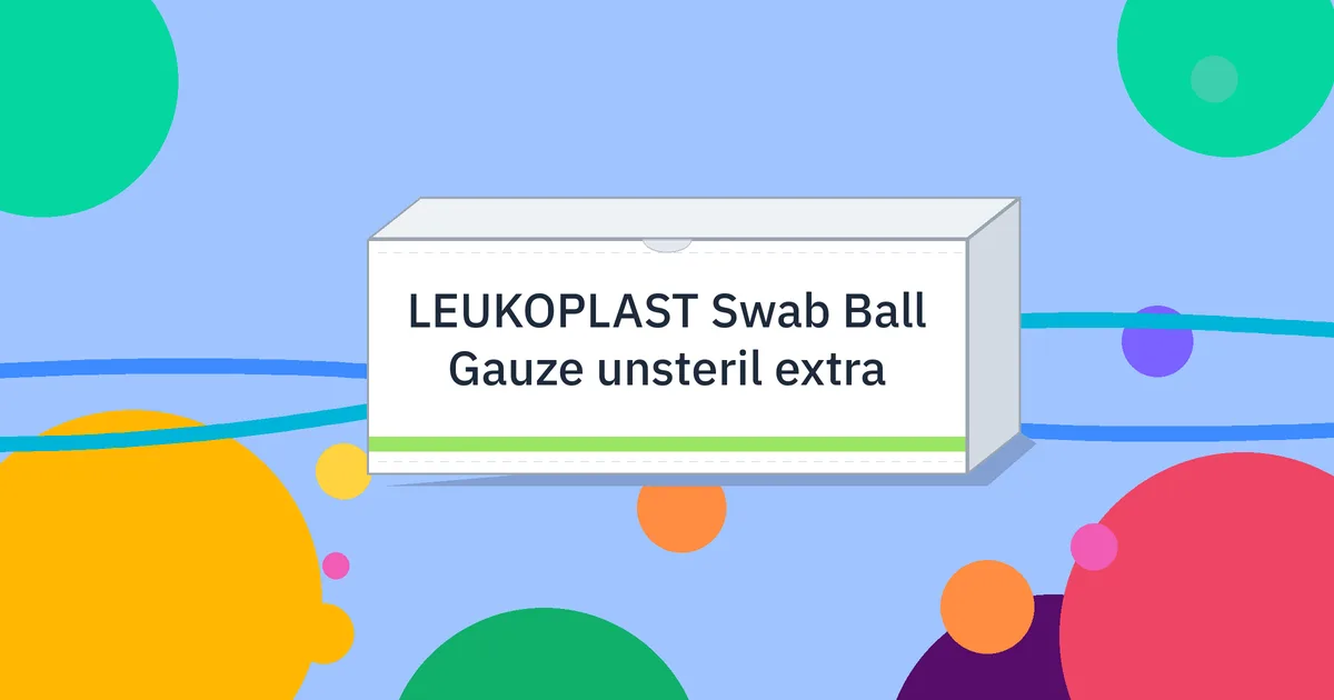 Symbolbild: Packung mit der Aufschrift LEUKOPLAST Swab Ball Gauze unsteril extra (PZN 20741201) – Verfügbarkeit und Bezug in Apotheken in Frankfurt am Main