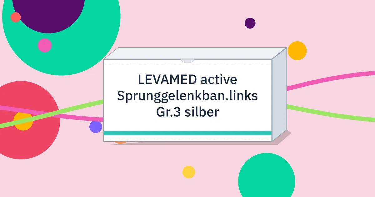 Symbolbild: Packung mit der Aufschrift LEVAMED active Sprunggelenkban.links Gr.3 silber (PZN 19170727) – Verfügbarkeit und Bezug in Apotheken in Frankfurt am Main