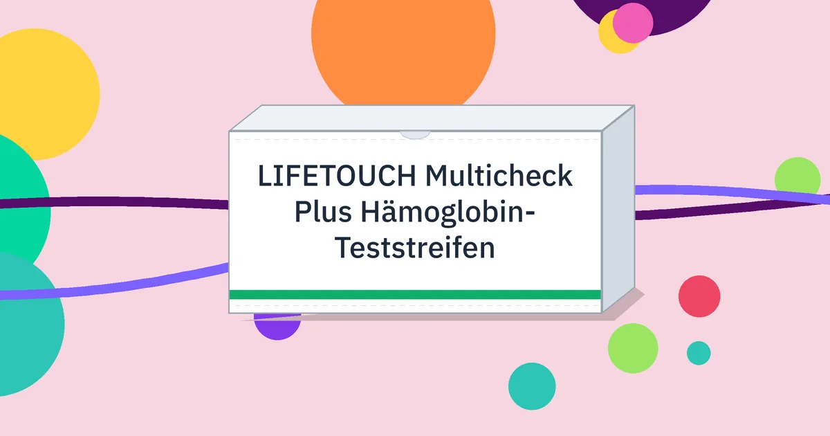 Symbolbild: Packung mit der Aufschrift LIFETOUCH Multicheck Plus Hämoglobin-Teststreifen (PZN 20644455) – Verfügbarkeit und Bezug in Apotheken in Frankfurt am Main