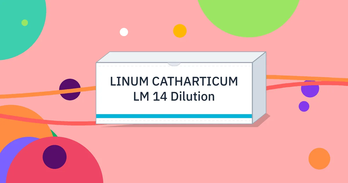 Symbolbild: Packung mit der Aufschrift LINUM CATHARTICUM LM 14 Dilution (PZN 13530142) – Verfügbarkeit und Bezug in Apotheken in Frankfurt am Main