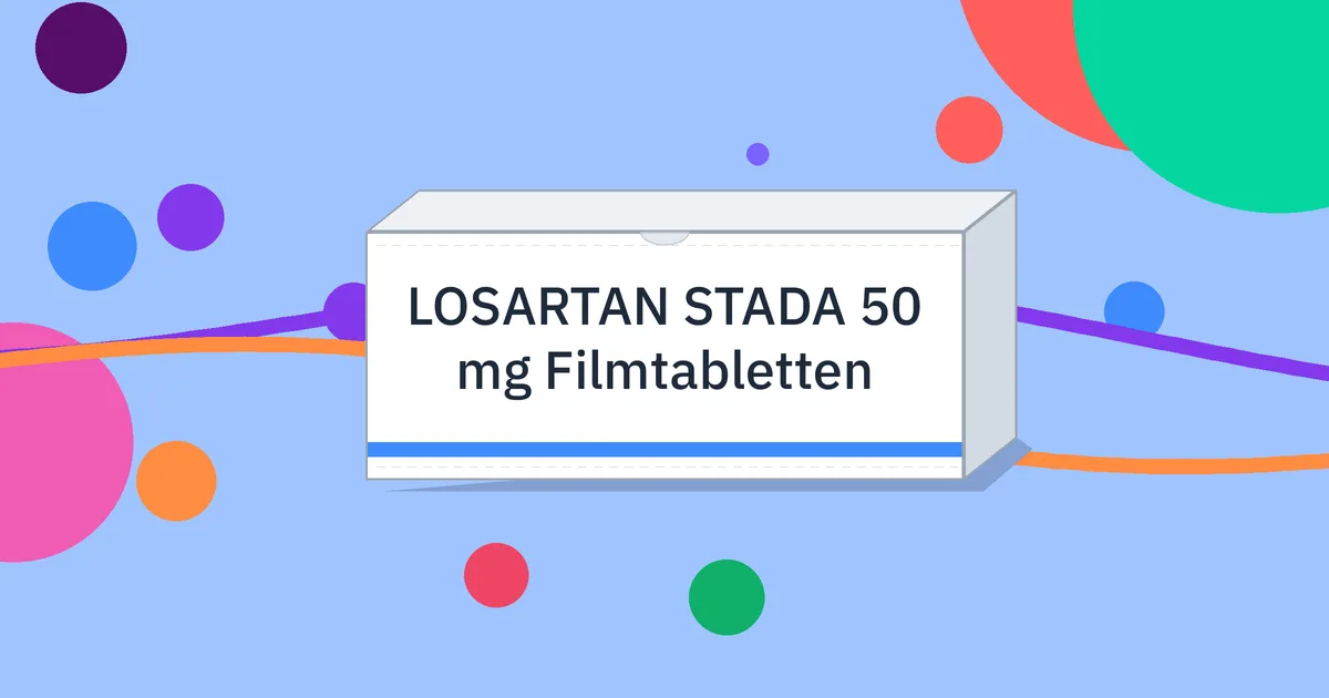 Symbolbild: Packung mit der Aufschrift LOSARTAN STADA 50 mg Filmtabletten (PZN 01254240) – Verfügbarkeit und Bezug in Apotheken in Frankfurt am Main
