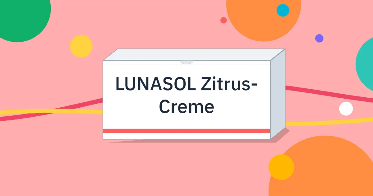 Symbolbild: Packung mit der Aufschrift LUNASOL Zitrus-Creme (PZN 19755600) – Verfügbarkeit und Bezug in Apotheken in Frankfurt am Main