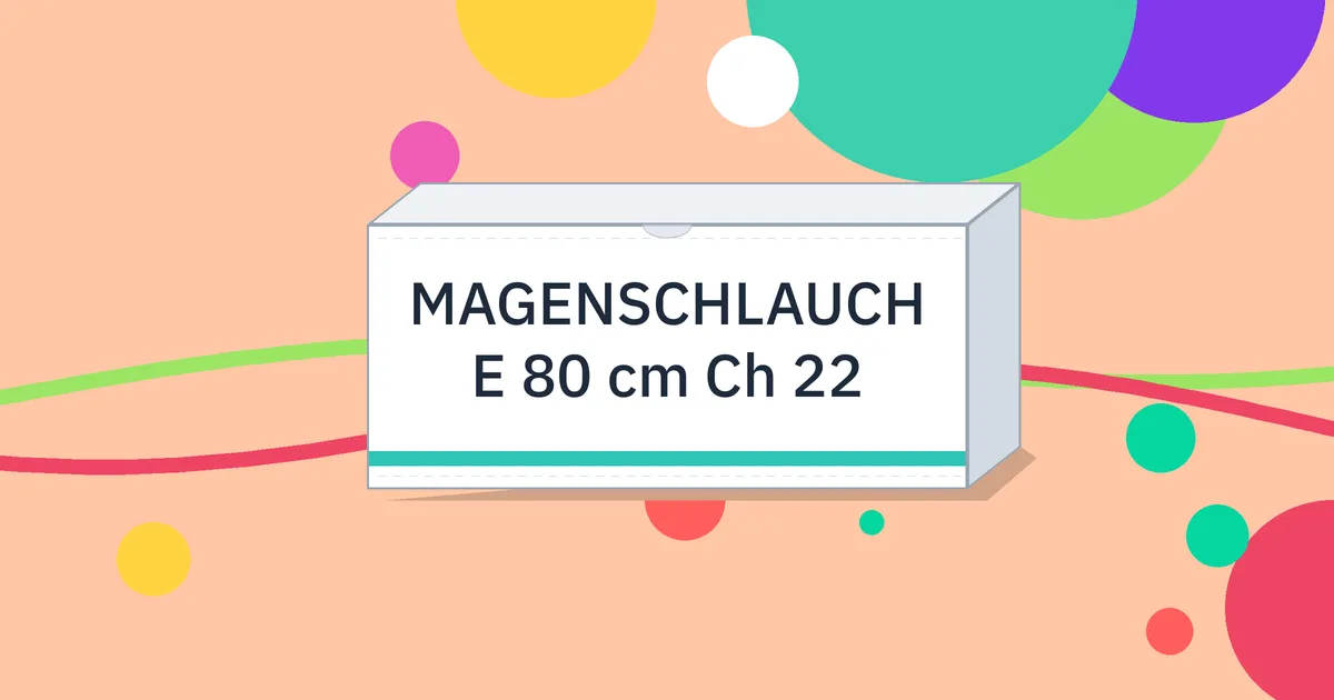 Symbolbild: Packung mit der Aufschrift MAGENSCHLAUCH E 80 cm Ch 22 (PZN 02442191) – Verfügbarkeit und Bezug in Apotheken in Frankfurt am Main