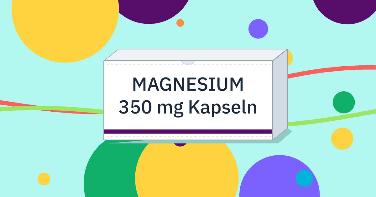 Symbolbild: Packung mit der Aufschrift MAGNESIUM 350 mg Kapseln (PZN 03430497) – Verfügbarkeit und Bezug in Apotheken in Frankfurt am Main