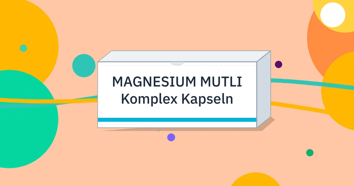 Symbolbild: Packung mit der Aufschrift MAGNESIUM MUTLI Komplex Kapseln (PZN 18270591) – Verfügbarkeit und Bezug in Apotheken in Frankfurt am Main