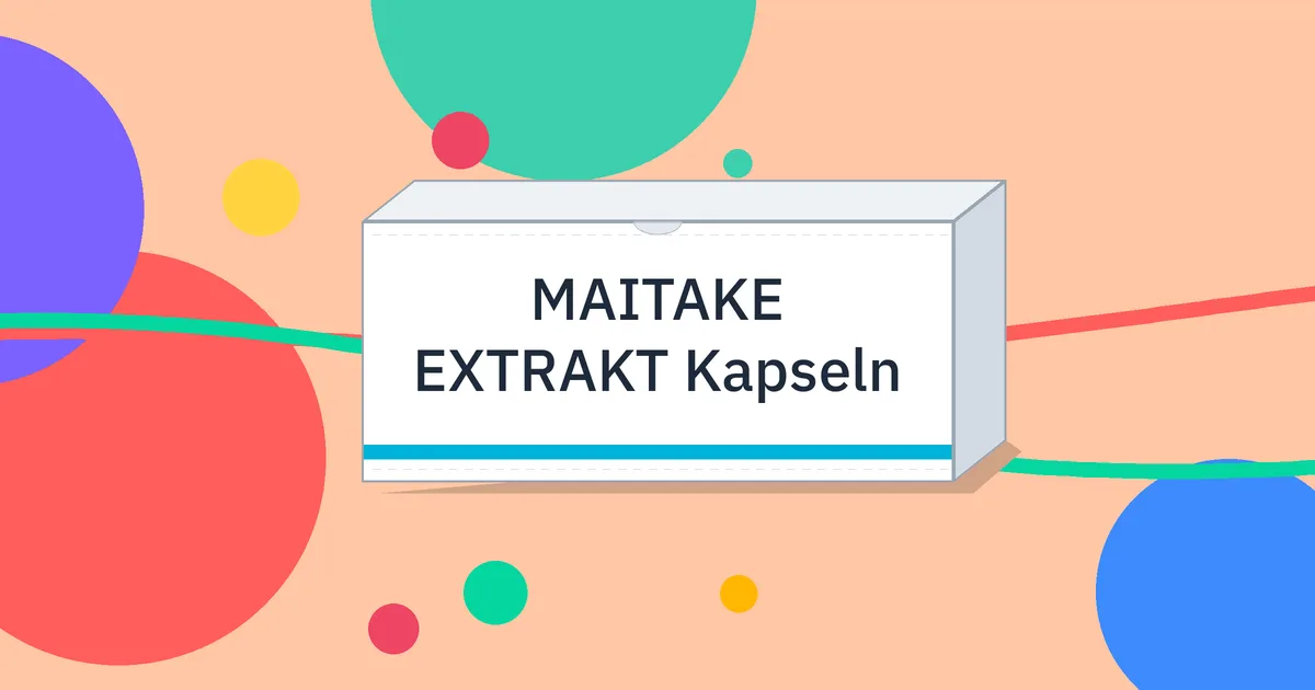 Symbolbild: Packung mit der Aufschrift MAITAKE EXTRAKT Kapseln (PZN 10231048) – Verfügbarkeit und Bezug in Apotheken in Frankfurt am Main