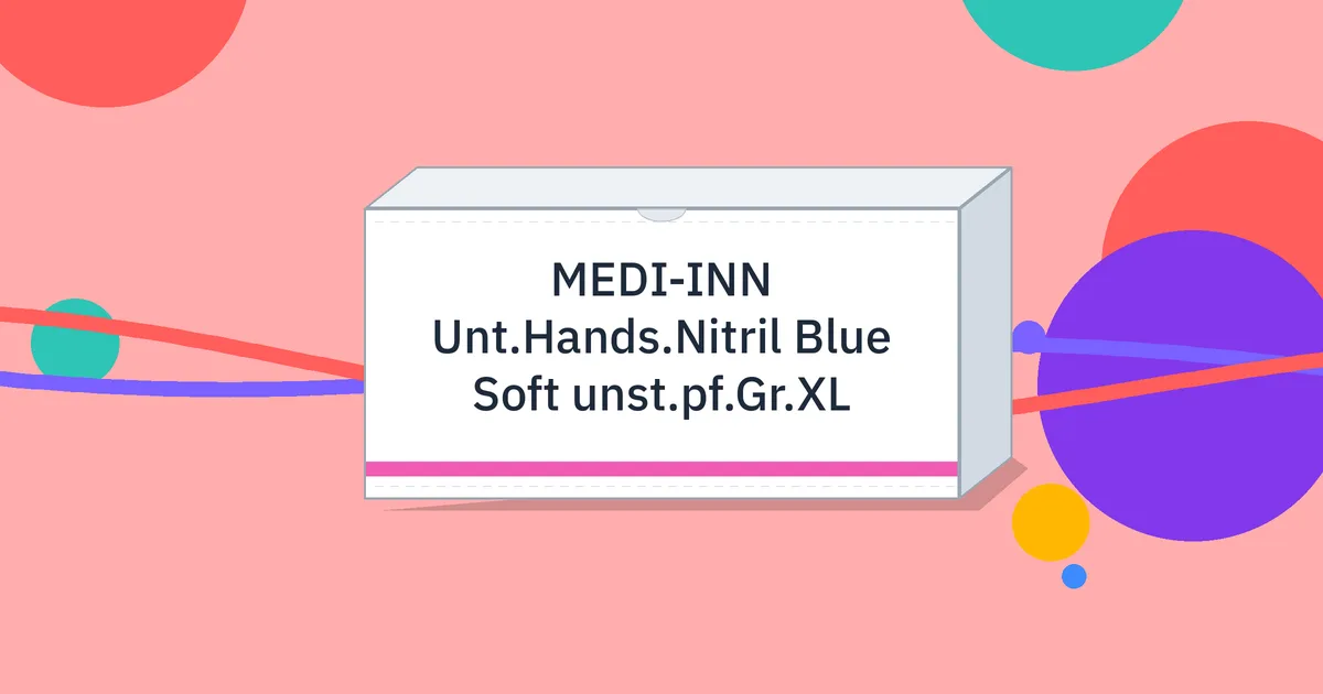 Symbolbild: Packung mit der Aufschrift MEDI-INN Unt.Hands.Nitril Blue Soft unst.pf.Gr.XL (PZN 10183421) – Verfügbarkeit und Bezug in Apotheken in Frankfurt am Main