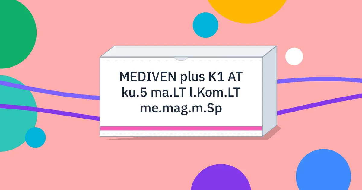 Symbolbild: Packung mit der Aufschrift MEDIVEN plus K1 AT ku.5 ma.LT l.Kom.LT me.mag.m.Sp (PZN 15072206) – Verfügbarkeit und Bezug in Apotheken in Frankfurt am Main
