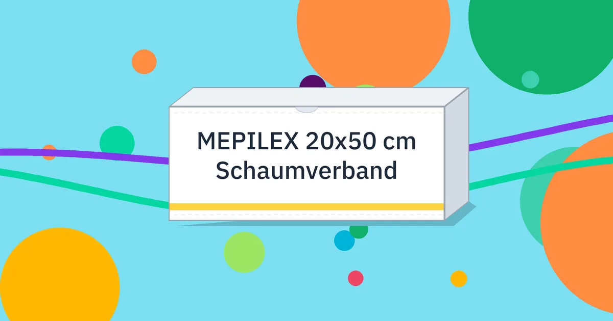 Symbolbild: Packung mit der Aufschrift MEPILEX 20x50 cm Schaumverband (PZN 14335230) – Verfügbarkeit und Bezug in Apotheken in Frankfurt am Main