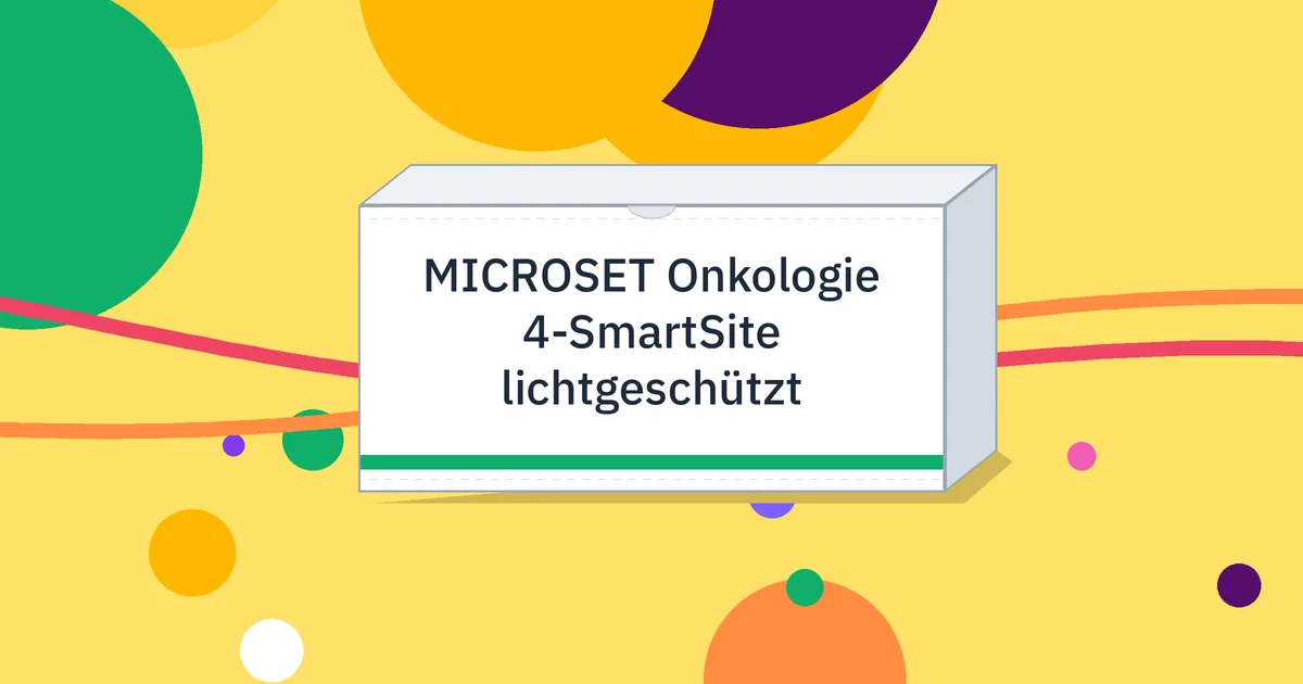 Symbolbild: Packung mit der Aufschrift MICROSET Onkologie 4-SmartSite lichtgeschützt (PZN 14373549) – Verfügbarkeit und Bezug in Apotheken in Frankfurt am Main
