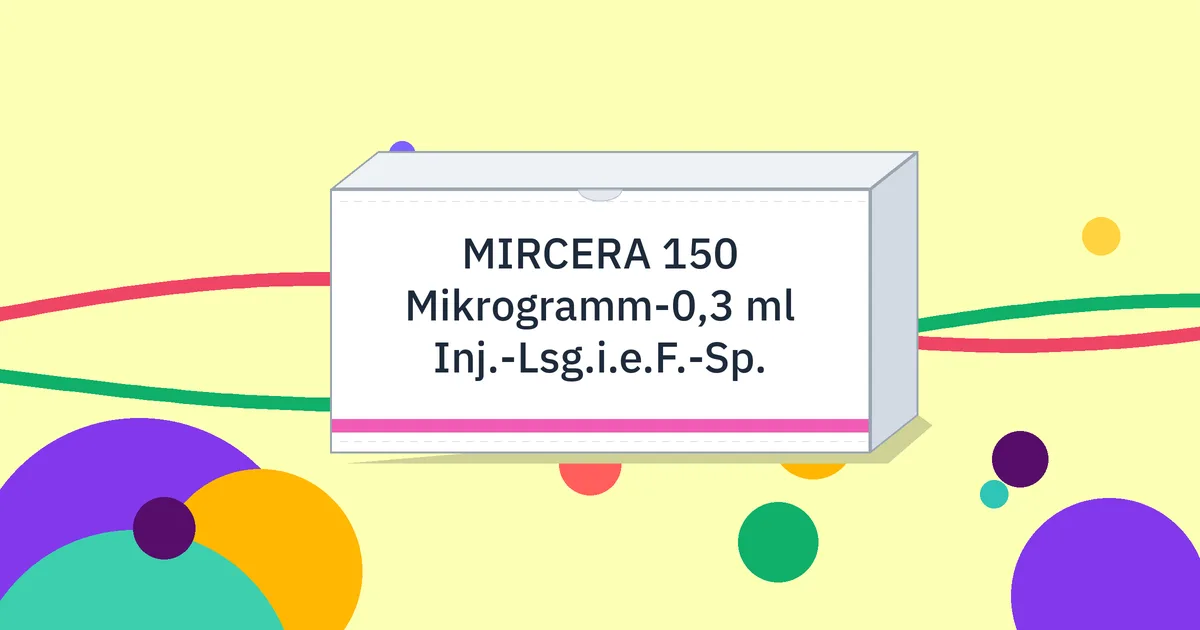 Symbolbild: Packung mit der Aufschrift MIRCERA 150 Mikrogramm-0,3 ml Inj.-Lsg.i.e.F.-Sp. (PZN 13814974) – Verfügbarkeit und Bezug in Apotheken in Frankfurt am Main