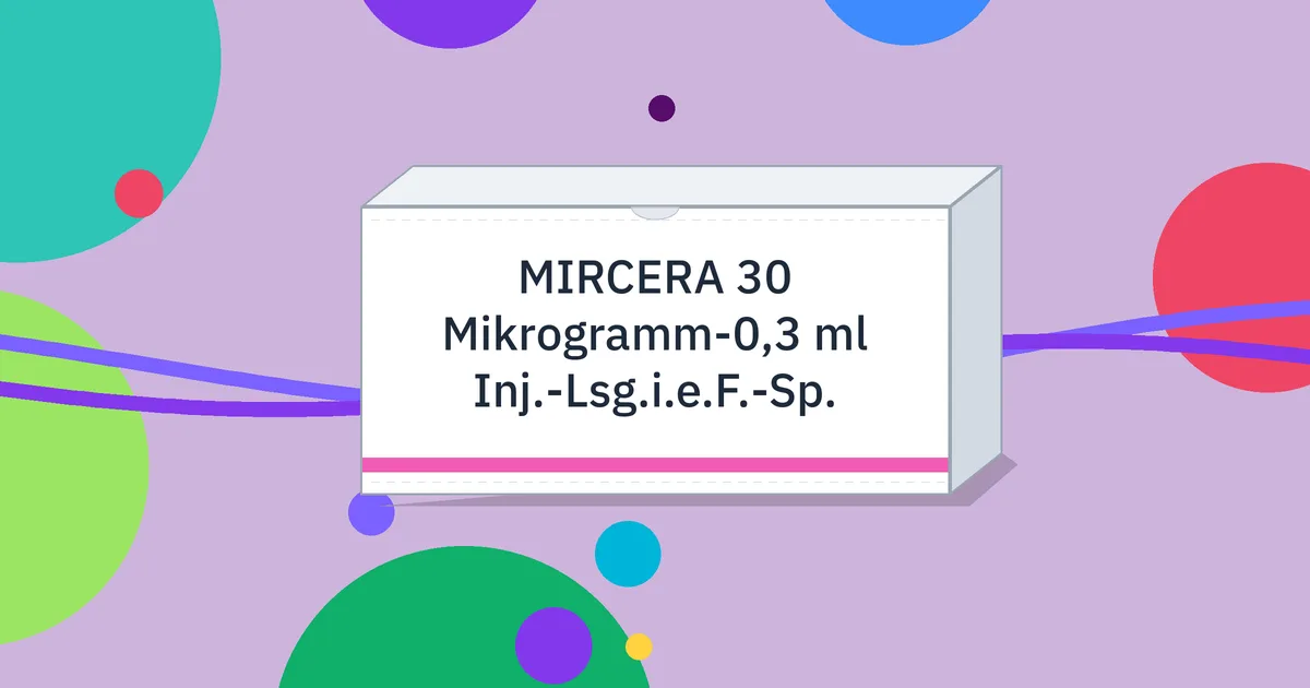 Symbolbild: Packung mit der Aufschrift MIRCERA 30 Mikrogramm-0,3 ml Inj.-Lsg.i.e.F.-Sp. (PZN 05379300) – Verfügbarkeit und Bezug in Apotheken in Frankfurt am Main