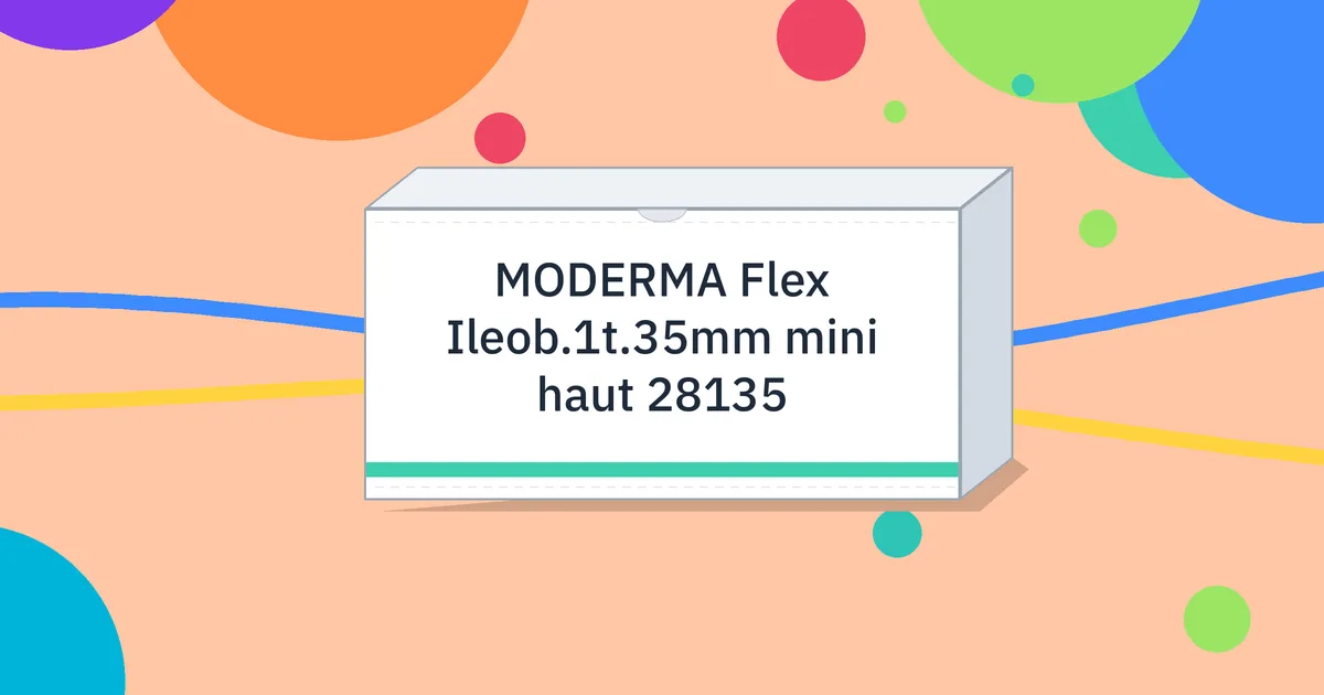 Symbolbild: Packung mit der Aufschrift MODERMA Flex Ileob.1t.35mm mini haut 28135 (PZN 00207327) – Verfügbarkeit und Bezug in Apotheken in Frankfurt am Main