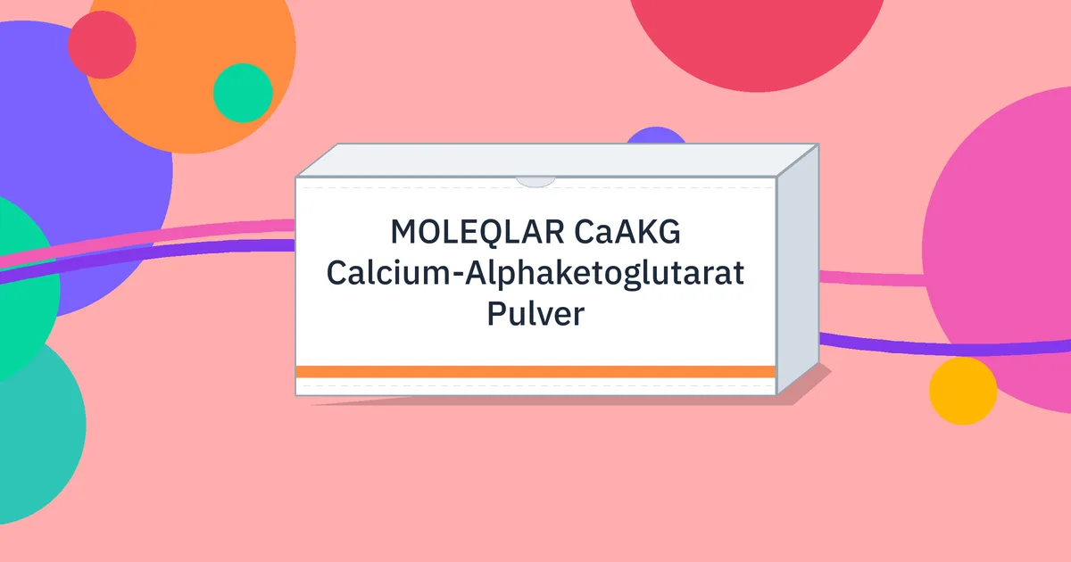 Symbolbild: Packung mit der Aufschrift MOLEQLAR CaAKG Calcium-Alphaketoglutarat Pulver (PZN 19790938) – Verfügbarkeit und Bezug in Apotheken in Frankfurt am Main