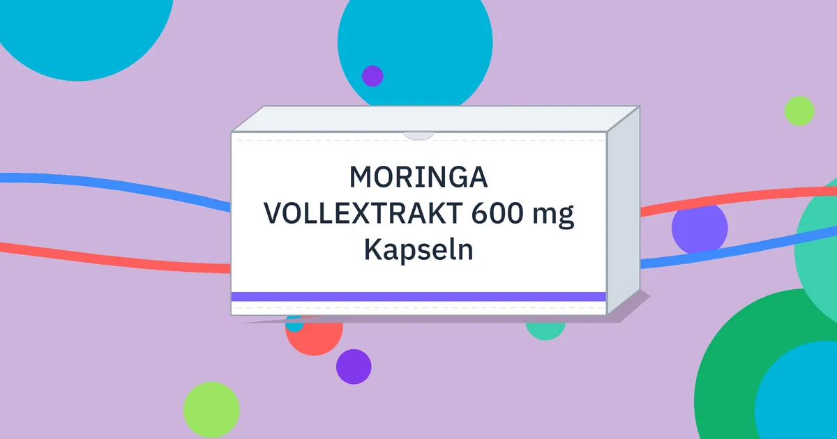 Symbolbild: Packung mit der Aufschrift MORINGA VOLLEXTRAKT 600 mg Kapseln (PZN 10172305) – Verfügbarkeit und Bezug in Apotheken in Frankfurt am Main