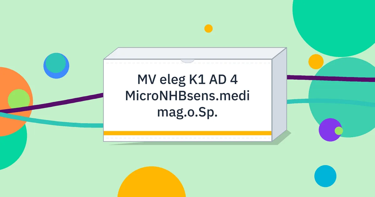 Symbolbild: Packung mit der Aufschrift MV eleg K1 AD 4 MicroNHBsens.medi mag.o.Sp. (PZN 15669482) – Verfügbarkeit und Bezug in Apotheken in Frankfurt am Main
